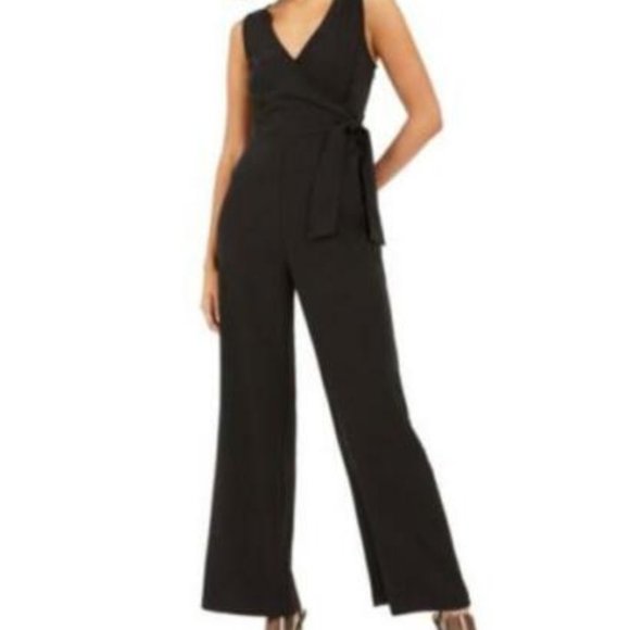 Bar III | Pants & Jumpsuits | Nwt Bar Iii Womens L Black Vneck Front ...